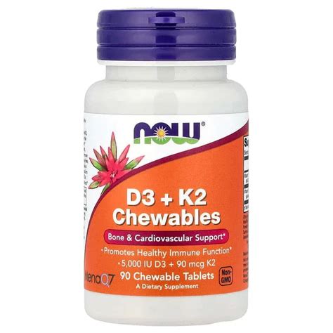 Now Foods D3 K2 Chewables 90 Chewables Tablets Brands For Less Usa