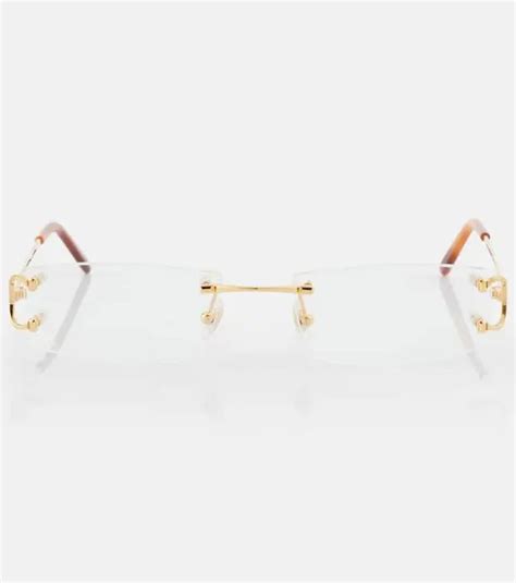 Cartier Rectangular Glasses Gold Editorialist