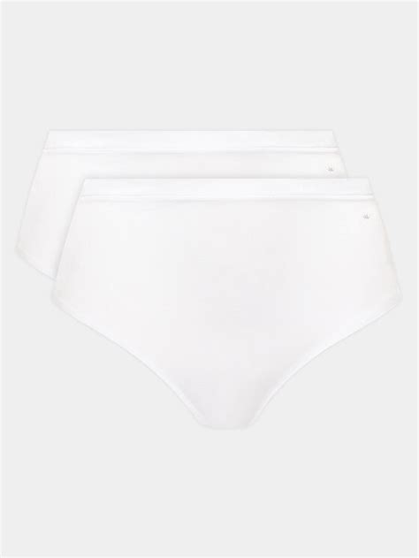 Triumph Set 2 Perechi De Chiloți Cu Talie înaltă Smart Natural 10214889 Alb Modivo Ro