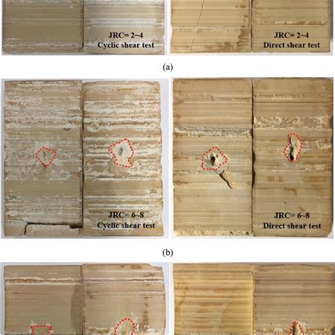 Surface Topography Of Specimens After Direct Shear Test And Cyclic