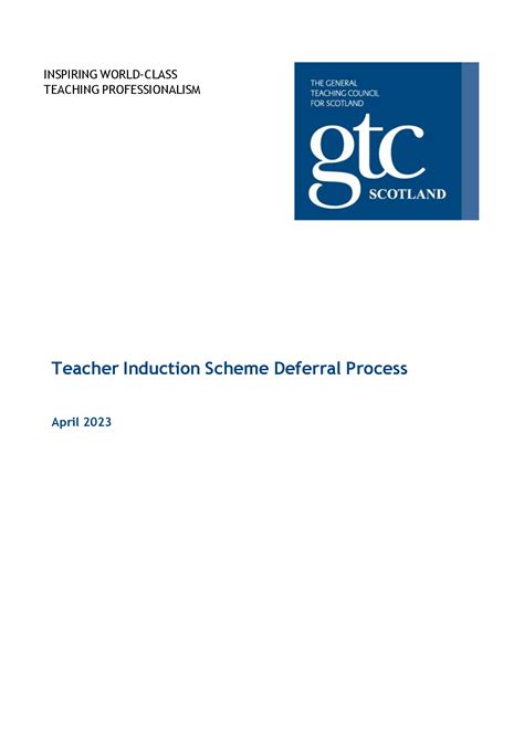 Document Teacher Induction Scheme Deferral Process