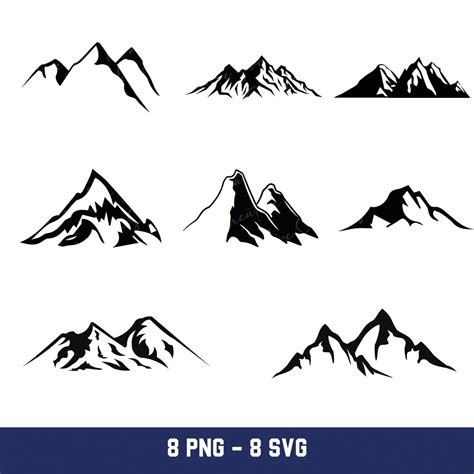 Mountain Svg Bundle Mountain Silhouette Svg Hills Svg Mountain Png Etsy