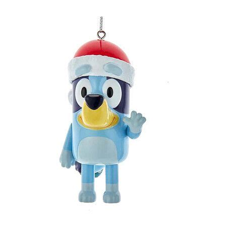 Bluey Santa Hat Ornament Blow Mold 8cm Multicolor Festive Christmas