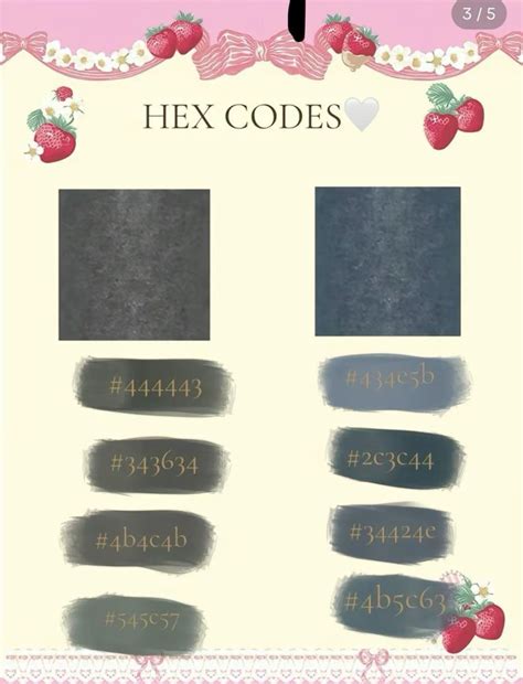 dti patterns and their colours in 2025 hex colors color coding notes hex color palette