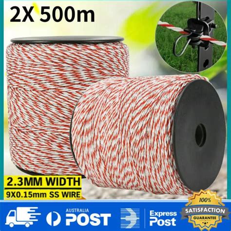 1000m Polywire For Electric Fence Energiser Fencing Kit Nylon Poly Wire