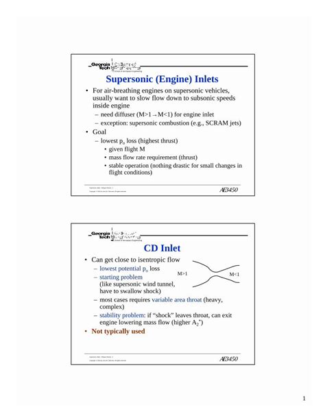Pdf Supersonic Engine Inlets Classes Ae3450