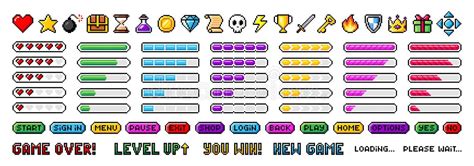 Pixel Progress Bar Stock Illustrations 3452 Pixel Progress Bar Stock