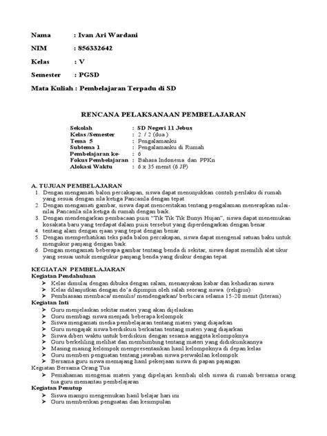 Rpp Pemb Terpadu Ivan 856333642 Pdf