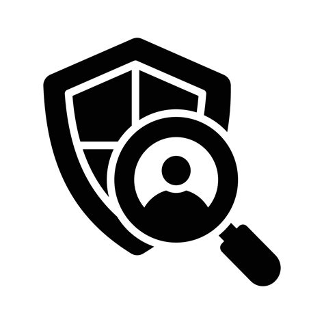 Shield Icon With Magnifying Glass Vector Security Icon Safety Checking Vector 30744871 Vector