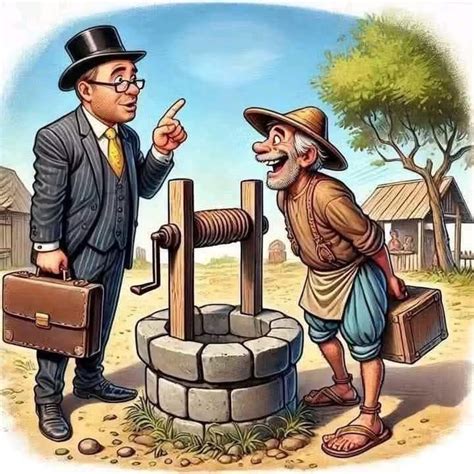 Afghan روزی یک وکیل چاه خود را به معلم فروخت دو روز بعد وکیل آمد پیش معلم گفت آقا چاه رو