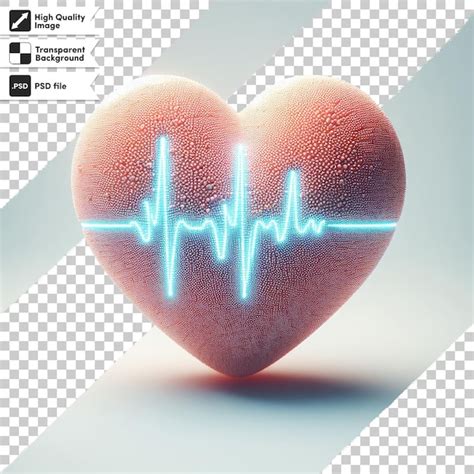 Premium Psd Psd Heart Symbol And Heart Beat On Ecg Graph On