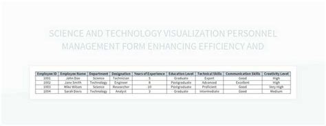 Science And Technology Visualization Personnel Management Form Enhancing Efficiency