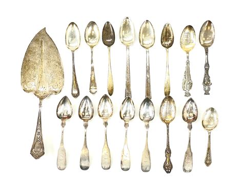 Lot 17pc Antique Sterling Silver Flatware