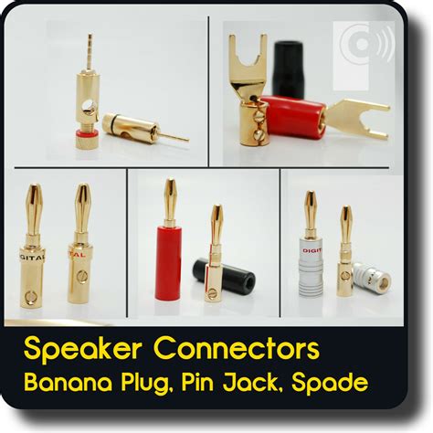 4 X Speaker Wire Connector Gold Plated Banana Plugs Speaker Spades