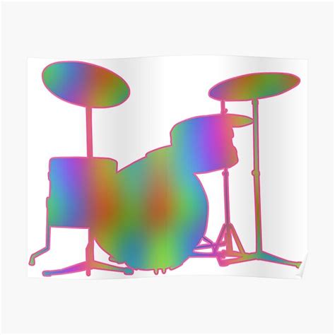 Psychedelic Drum Set Poster For Sale By Bunkis1st Redbubble