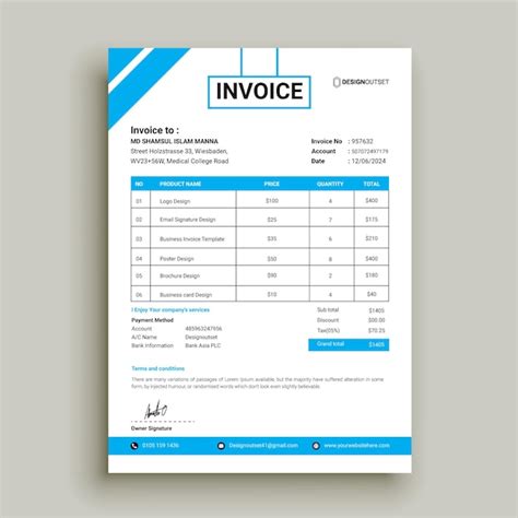 Premium Vector The Invoice For The Work Involving Mathematical Structure