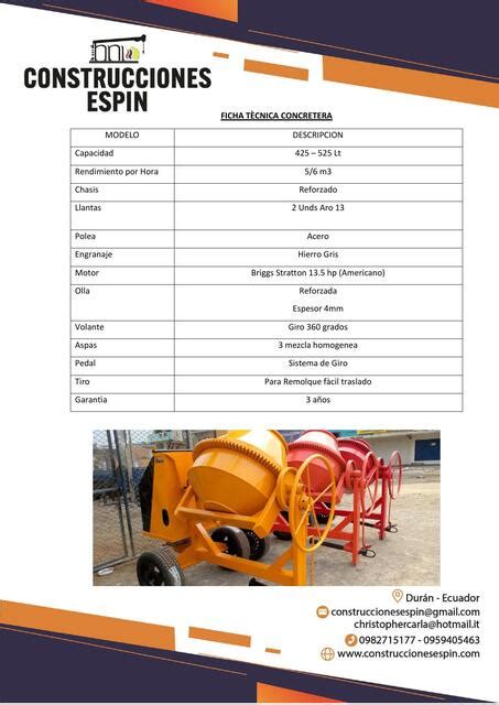 FICHA TCNICA CONCRETERA Jesus Valentin UDocz