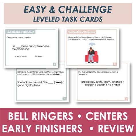 Past Modals Of Deduction Adult Esl B2 Grammar Lesson And Task Cards Bundle