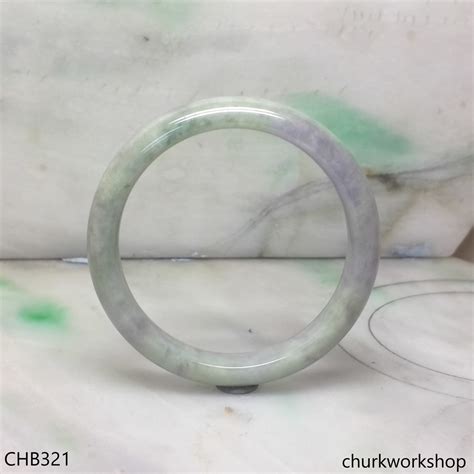 Bluish Green Mix Lavender Jade Bangle Churk Work Shop