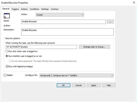 Schedule A Task To Enable Bitlocker Via Powershell Windows Spiceworks Community