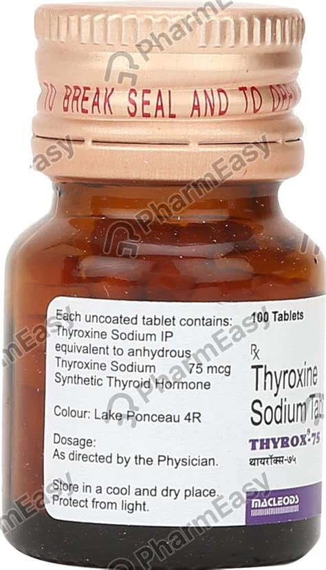 Thyrox 75 Mcg Tablet 100 Uses Side Effects Price And Dosage Pharmeasy