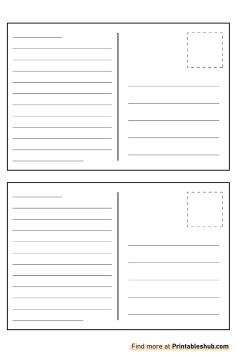 Free Printable Blank Postcard Templates [pdf Included] Printables Hub