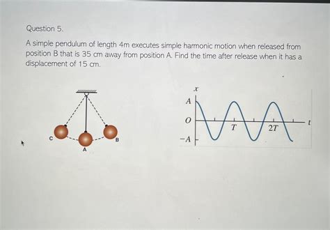 Answered Question 5 A Simple Pendulum Of Length Bartleby