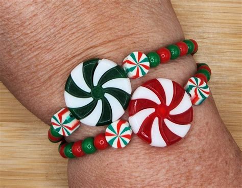Christmas Candy Bracelets Peppermint Candy Bracelets Holiday Candy