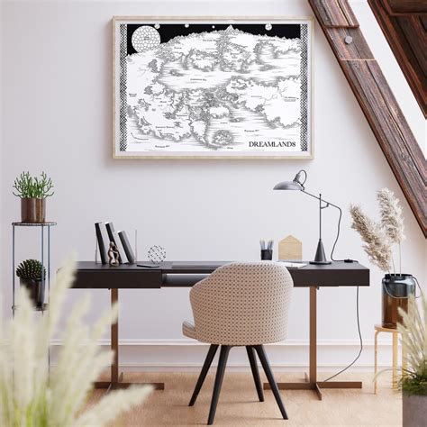 Map Of Hp Lovecraft Dreamlands Etsy