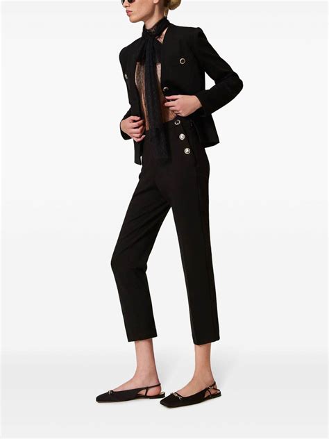 Twinset Jewel Buttons Trousers Black Women 251tp213700006