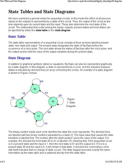 State Tables And State Diagrams Pdf Areas Of Computer Science Electrical Engineering