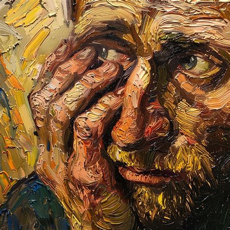 Original Echoes Of Thought Contemplative Face Art Introspective