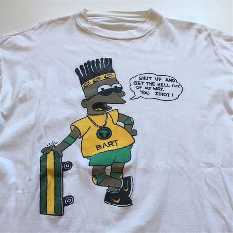 Vintage Vintage 90s Black Bart Simpson Bootleg Graphic T Shirt Large