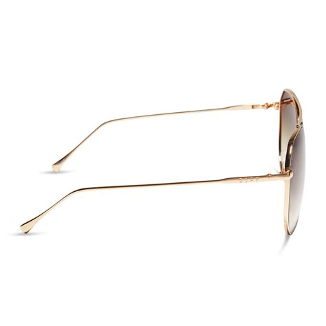 Jane Aviator Sunglasses Gold And Brown Gradient Sharp Diff Eyewear