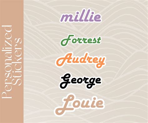 Personalized Bubble Cursive Name Text Laptop Decal Aesthetic Etsy