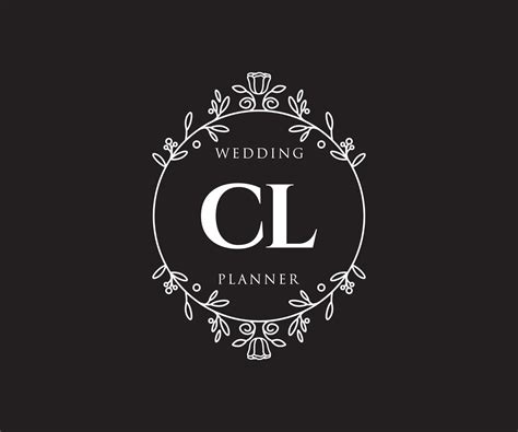 Cl Initials Letter Wedding Monogram Logos Collection Hand Drawn Modern Minimalistic And Floral