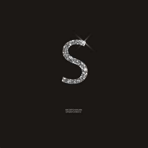Vector Glitter Silver Font 26 English Luxury Sparkling Letters