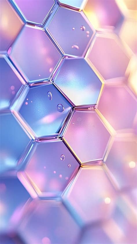 Hexagonal Abstract Background With Pastel Gradients And Soft Textures For Modern Design Stock