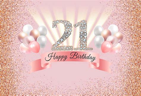 Photography Background Glitter Diamonds Pink Happy Sweet 21st Birthday
