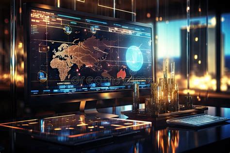 Economic Security And Financial Graph Diagrams On Digital Screens