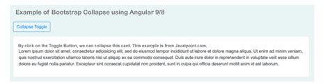 Bootstrap Collapse Using Angular 98 Online Tutorials Library List