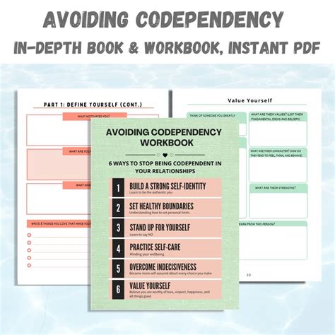 Codependency Journal Workbook Worksheet Book Codependence Etsy
