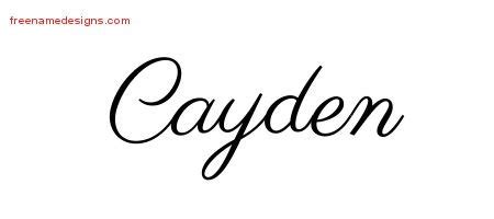 Classic Name Tattoo Designs Cayden Printable Free Name Designs