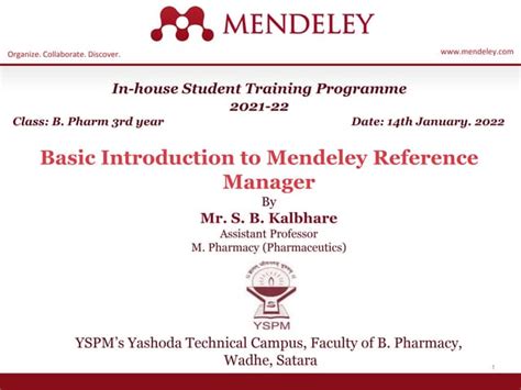 Basic Introduction To Mendeley Reference Manager Pptx