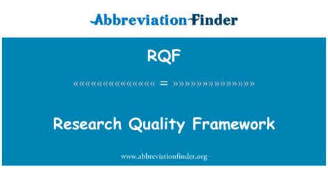 Rqf 代表 研究质量框架 Research Quality Framework