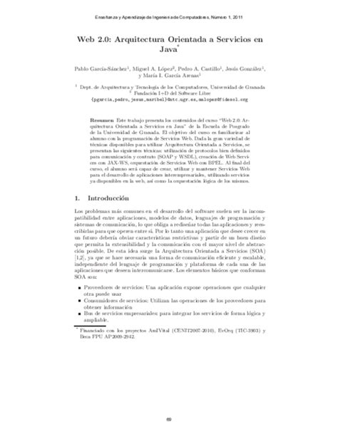 Pdf Web 20 Arquitectura Orientada A Servicios En Java