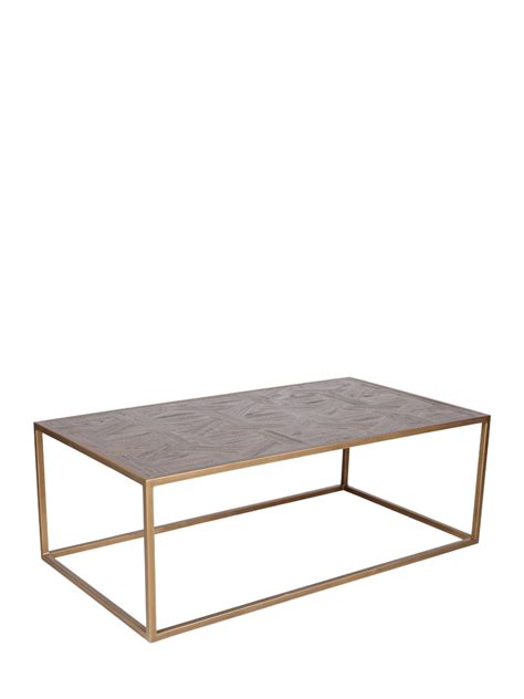 Jorge Rectangular Coffee Table Brown Brass Home Gallery