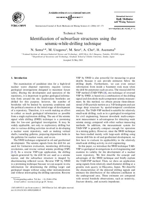 Pdf Identification Of Subsurface Structures Using The Seismic While Drilling Technique