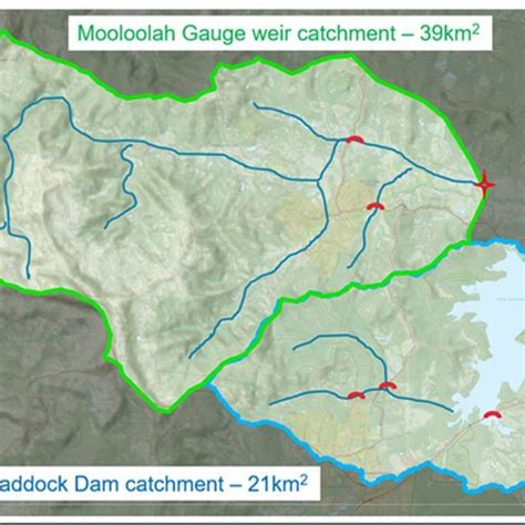 Map Of The Mooloolah River Catchment Upstream Of The Confluence With