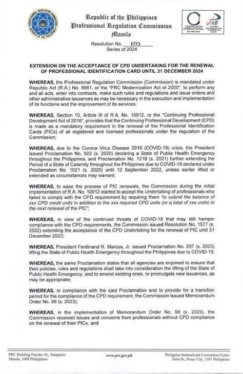 Cpd Undertaking Extension R Philippines